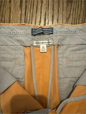 Peter Millar | Shorts | Peter Millar Orange Flatfront Cotton Chino ...